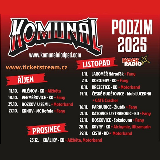 Komunál, Podzimní Tour 2025 - Vstupenky | Ticketstream
